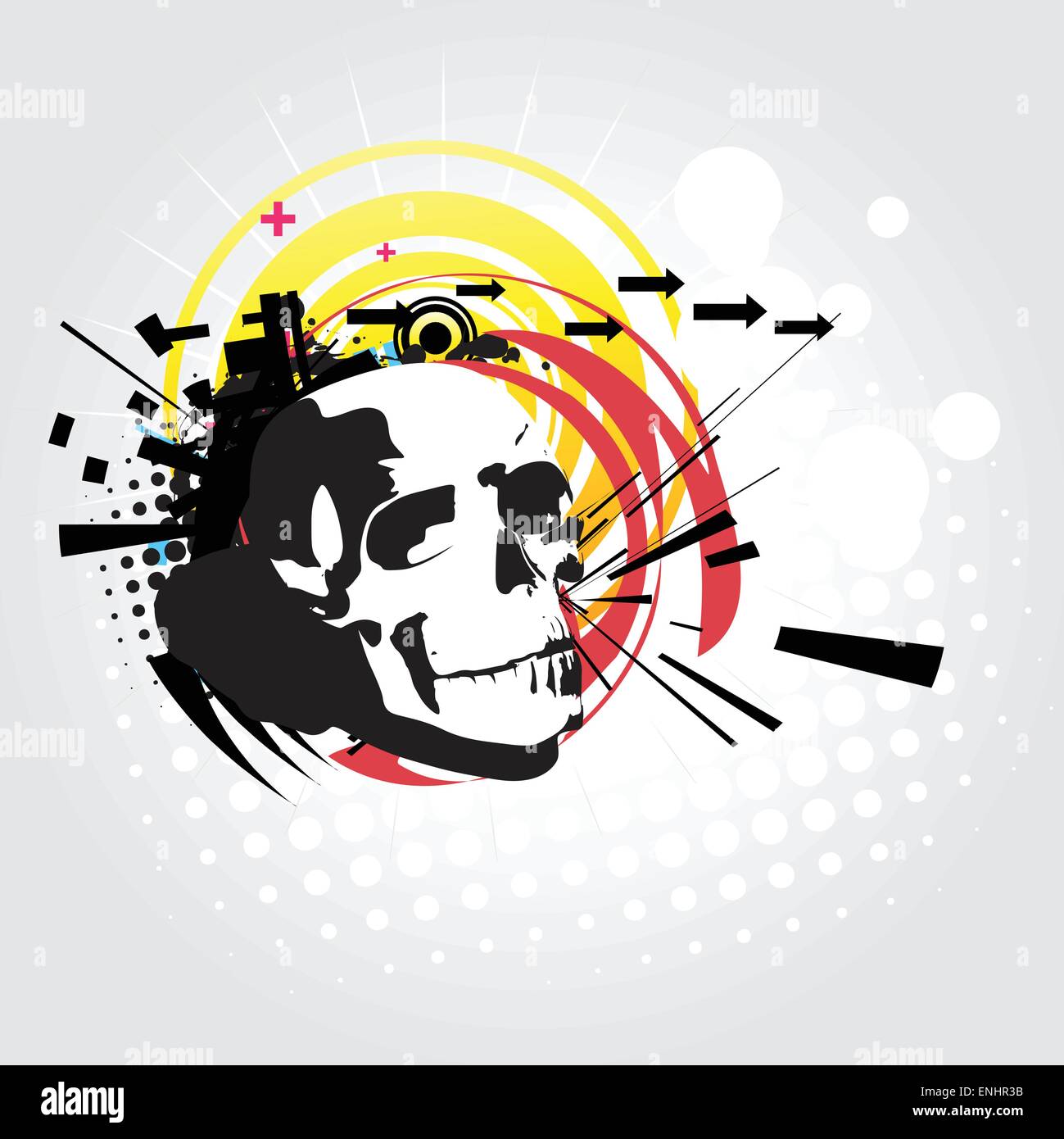 vector skull art in abstract background Stock Vector Image & Art - Alamy