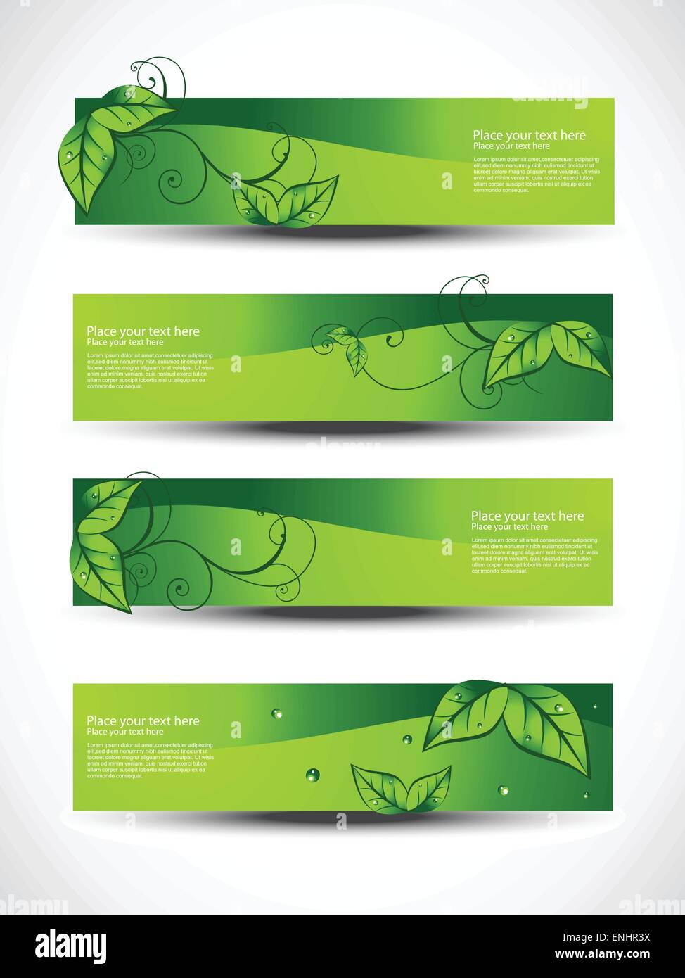 eco set of headers with four different style Stock Vector Image & Art ...