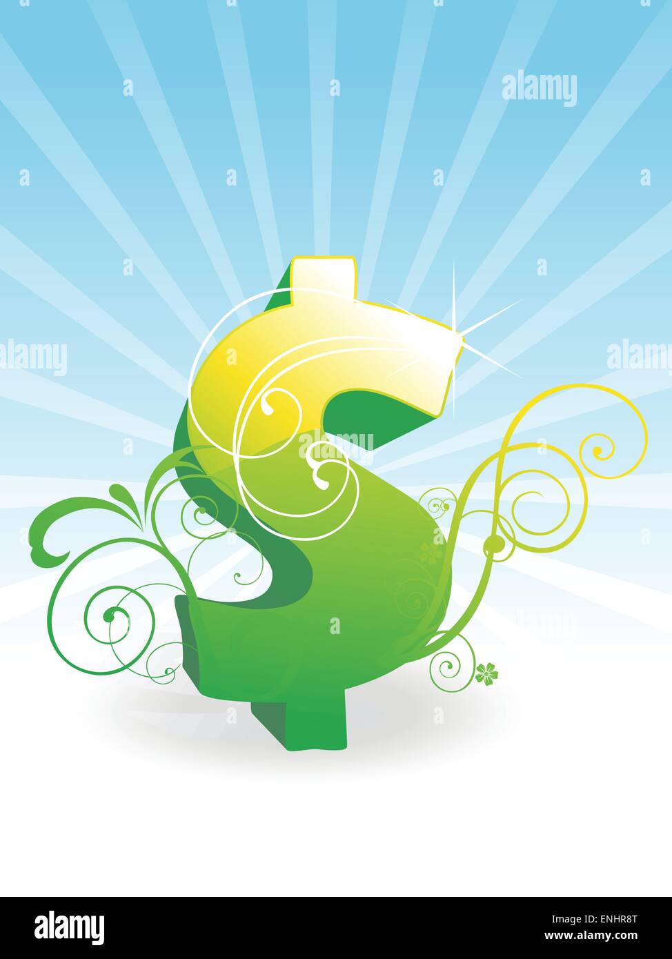 Beautiful green dollar sign Stock Vector Image & Art - Alamy