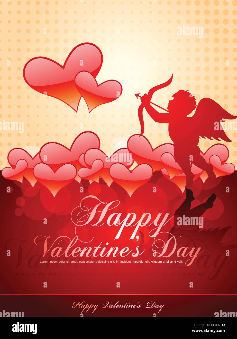 vector valentine background with cupid and heart Stock Vector Image ...