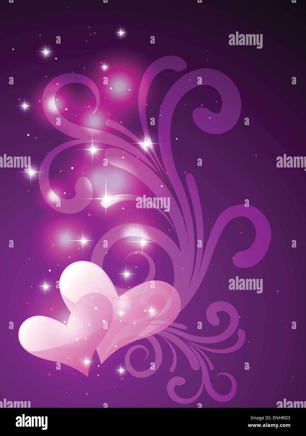 beautiful creative vector heart background with floral Stock Vector ...