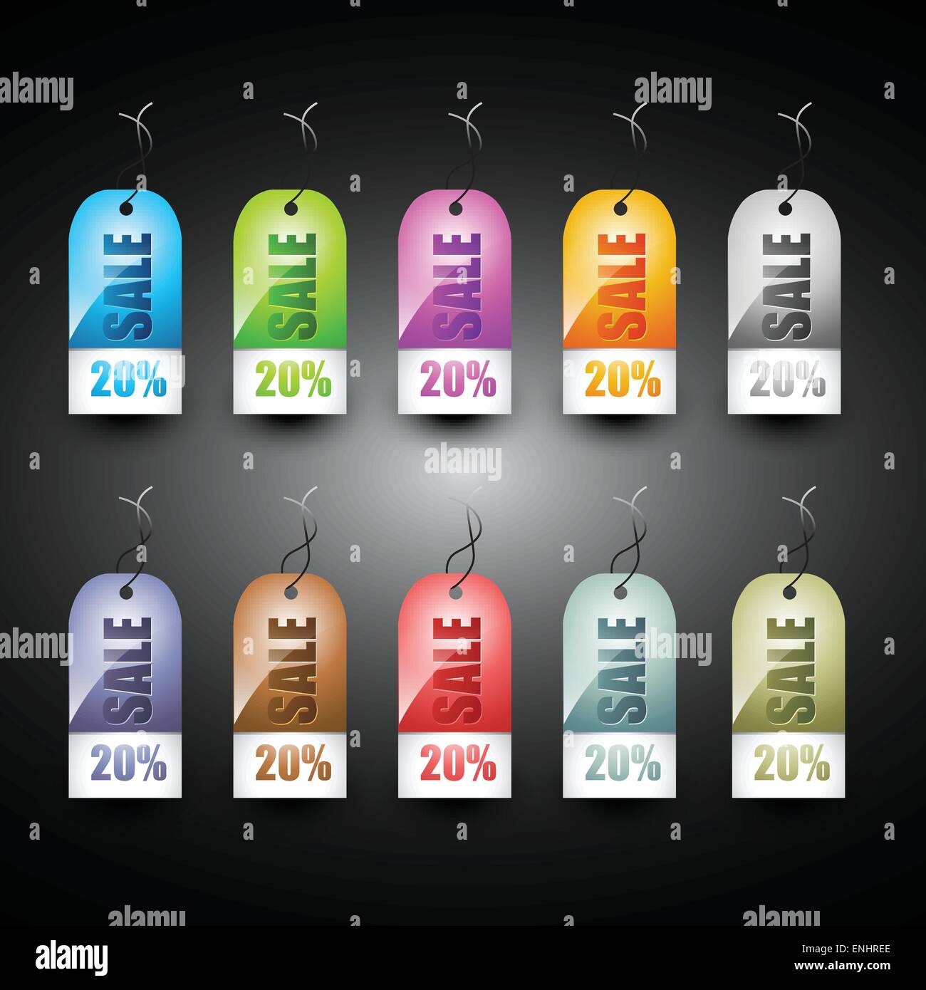 vector glossy sale tag design in different colors Stock Vector Image ...