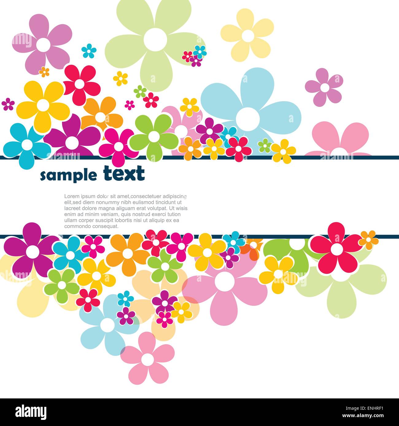 beautiful vector flowers with space for your text Stock Vector Image ...