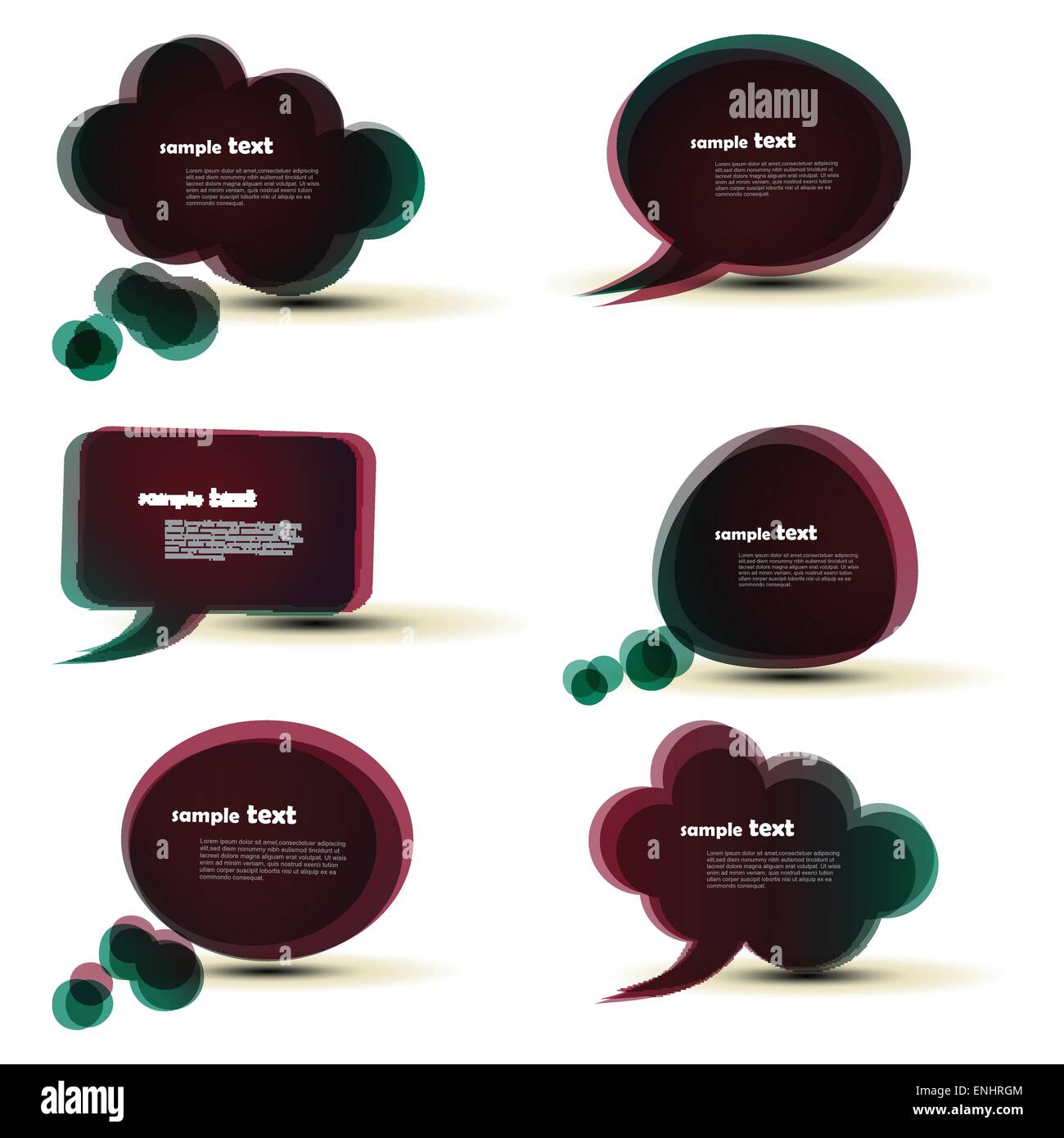 vector abstract speech bubble design set of six Stock Vector Image ...