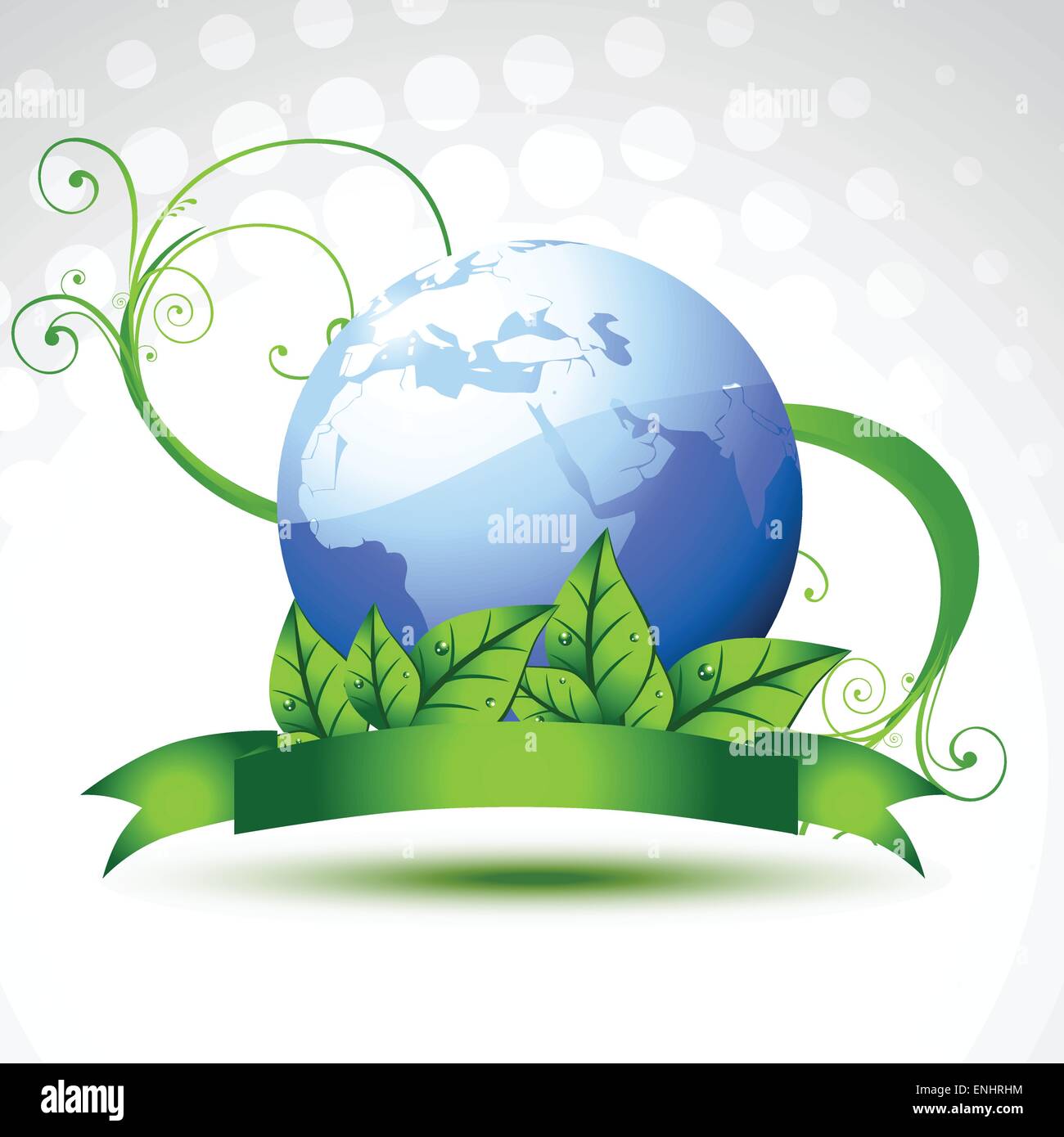 beautiful vector earth with leafs Stock Vector Image & Art - Alamy