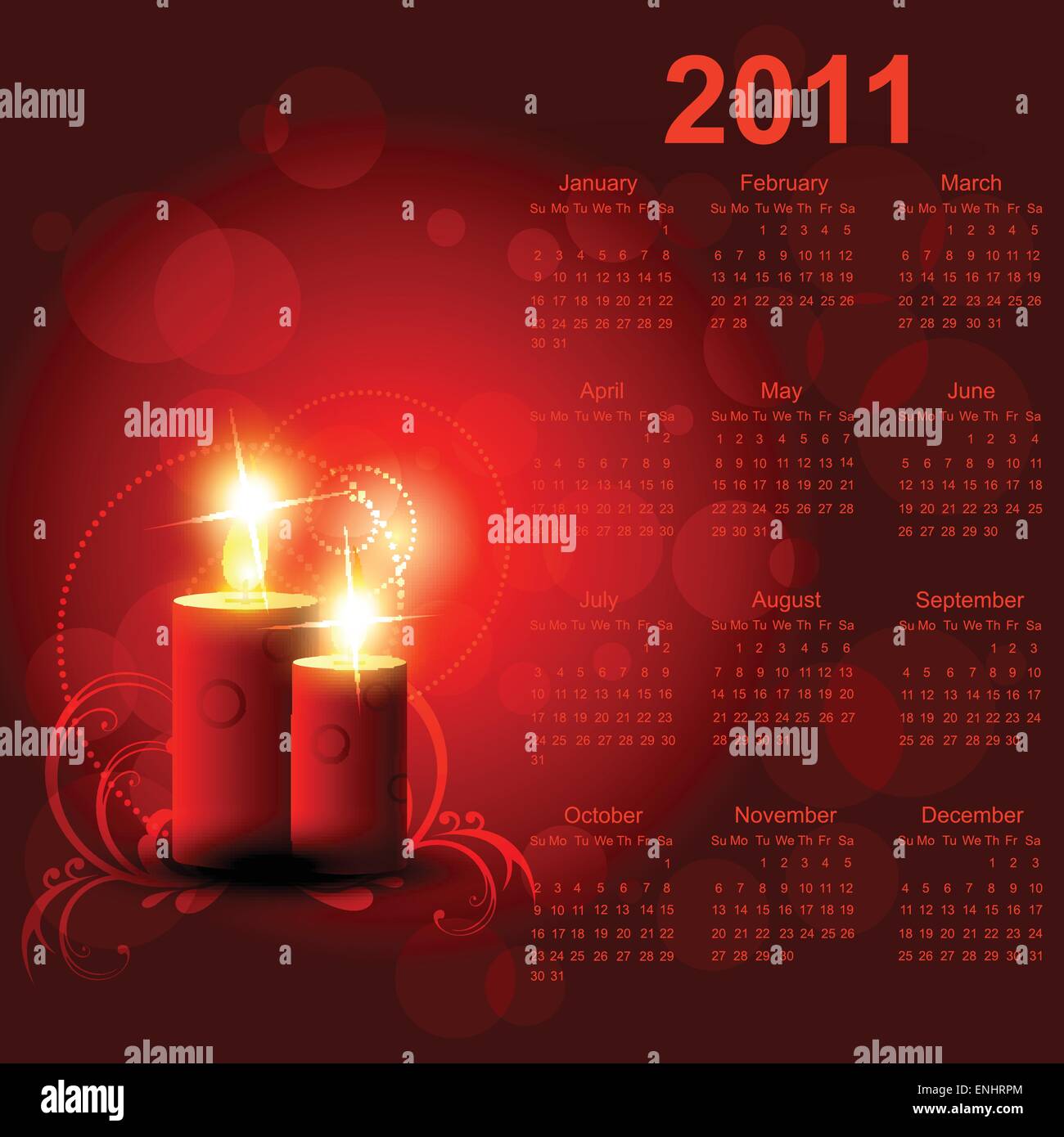 new year calendar glowing vector design Stock Vector Image & Art - Alamy
