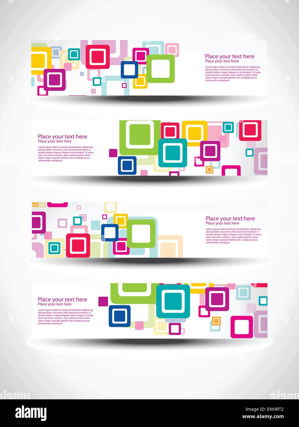 vector set of four header design Stock Vector Image & Art - Alamy