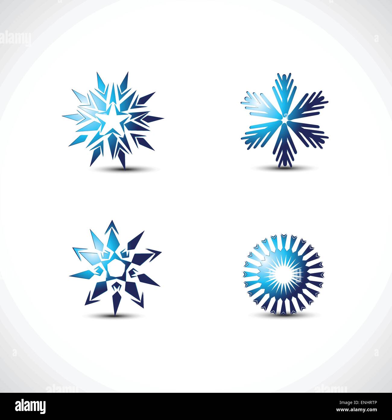 vector snow flakes set of four Stock Vector Image & Art - Alamy