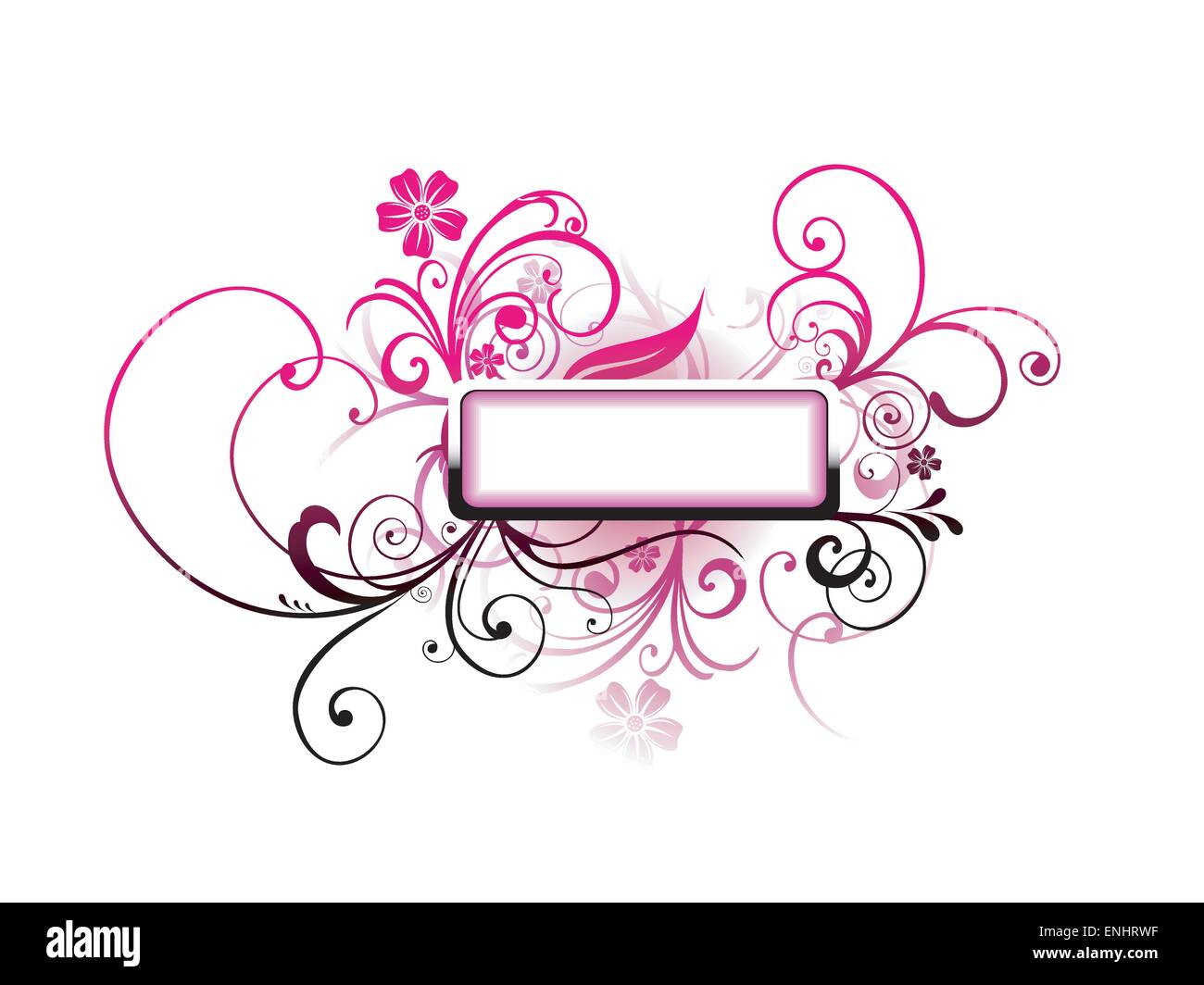 vector text frame panel with florals Stock Vector Image & Art - Alamy