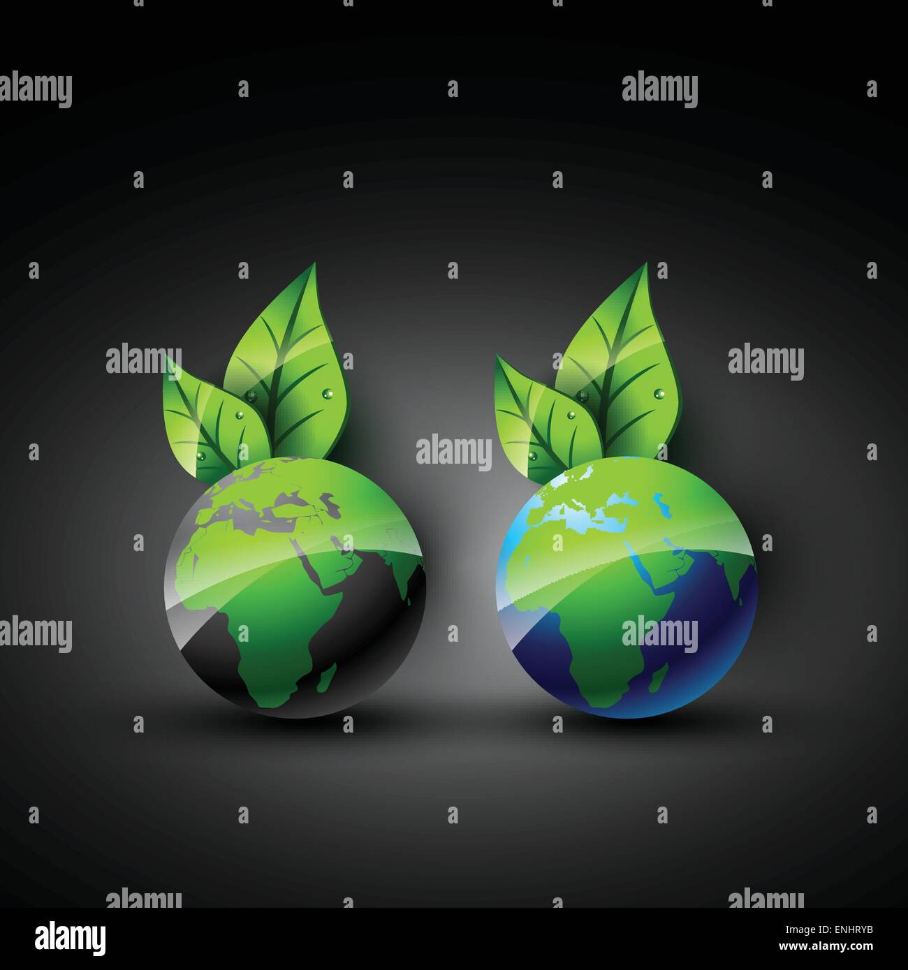vector earth icon design with leaf Stock Vector Image & Art - Alamy