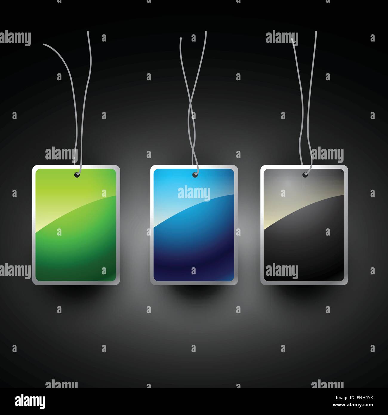 Blank blue label tag string Stock Vector Images - Alamy