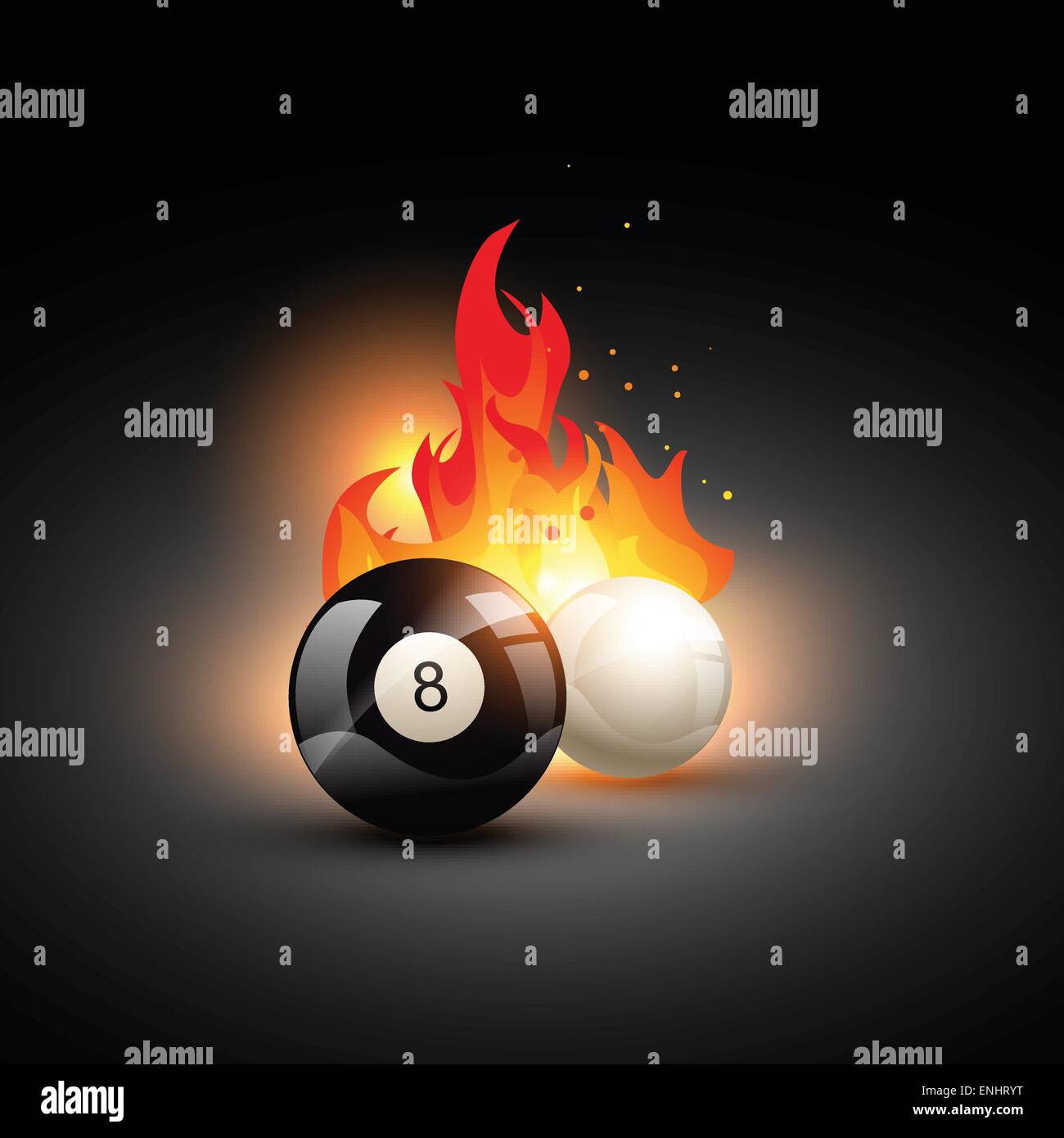 vector pool ball on fire Stock Vector Image & Art - Alamy