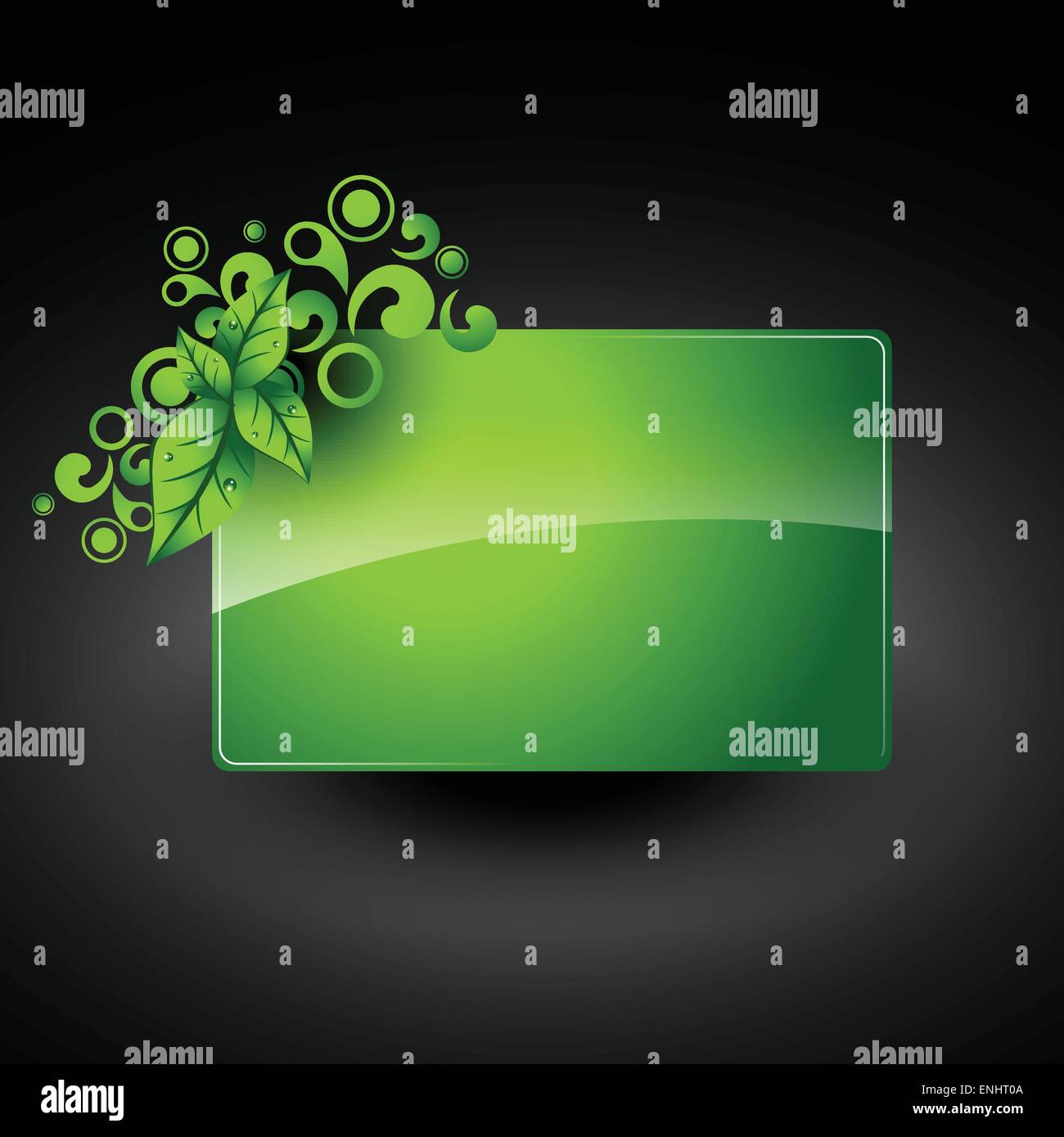 vector green leaf artwork with space for your text Stock Vector Image ...