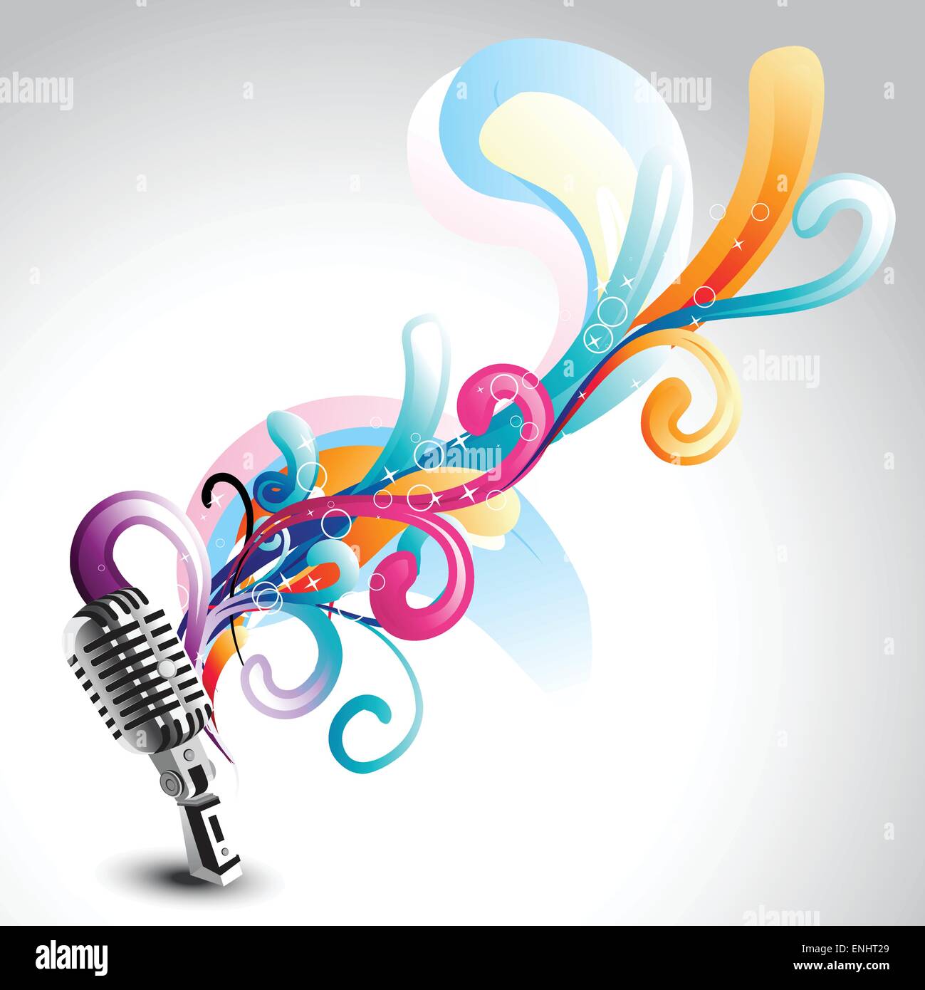 vector beautiful mic with floral around it Stock Vector Image & Art - Alamy