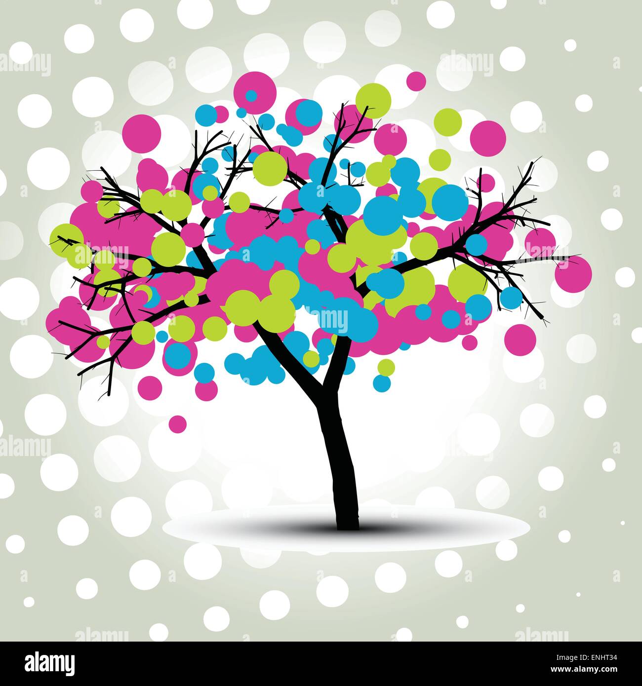 stylish vector colorful circles tree Stock Vector Image & Art - Alamy