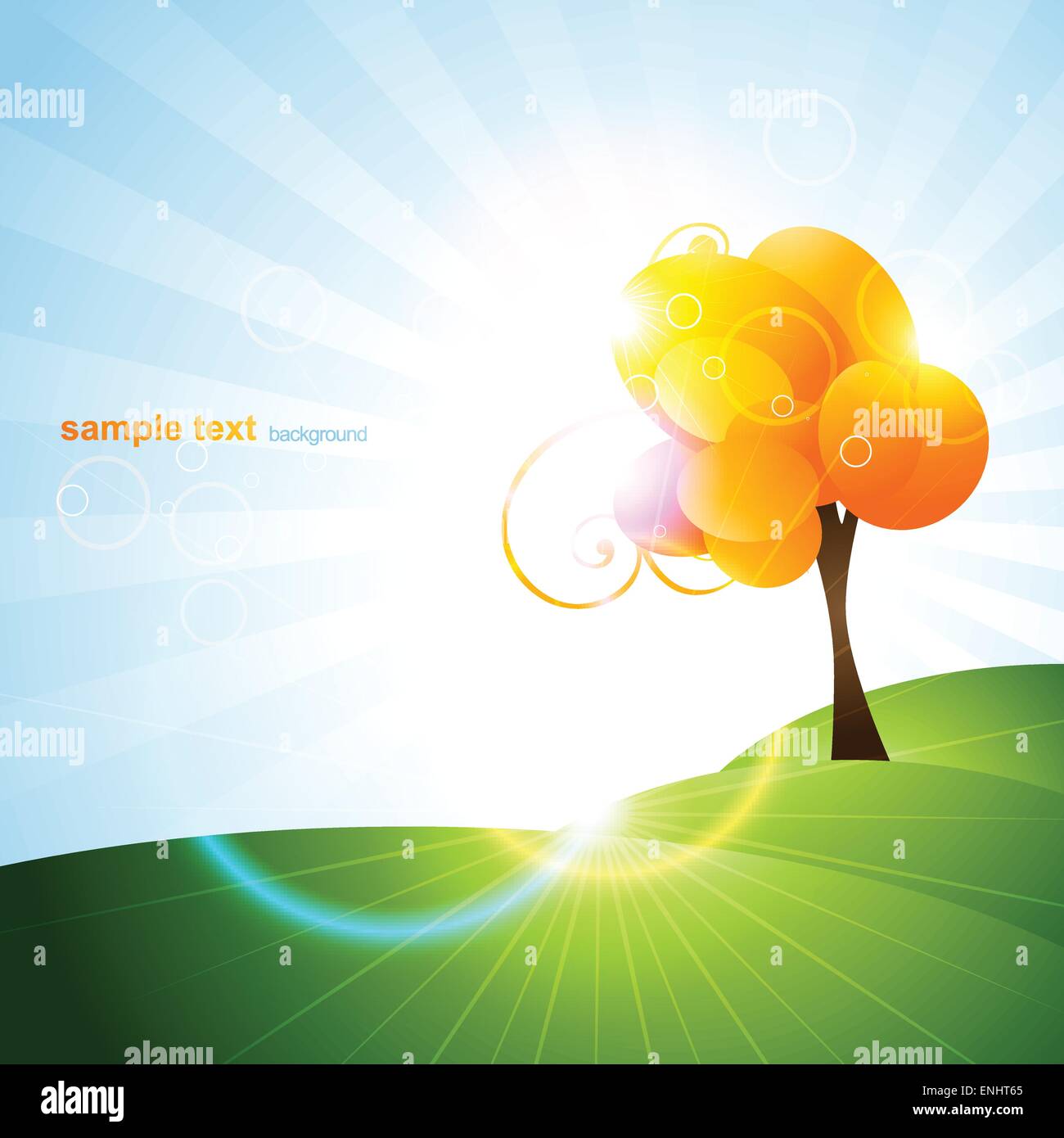 beautiful orange color vector tree design Stock Vector Image & Art - Alamy