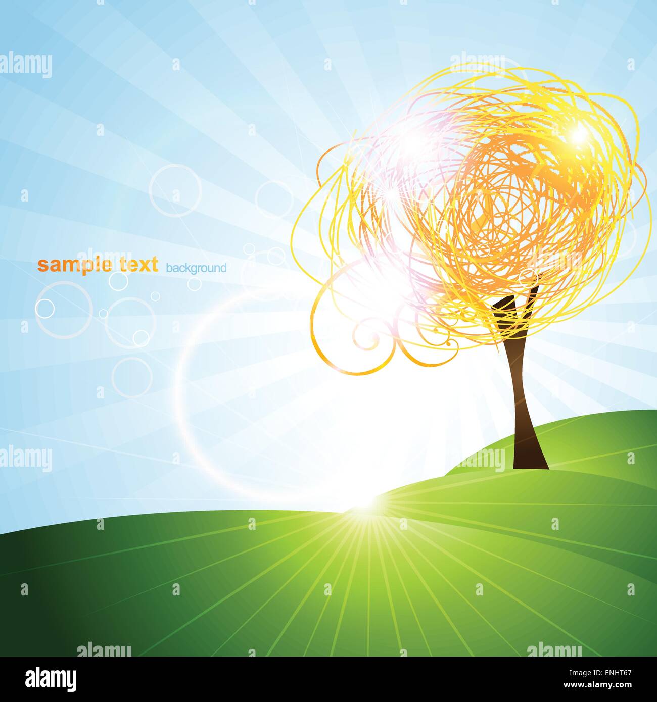 beautiful orange color vector tree design Stock Vector Image & Art - Alamy