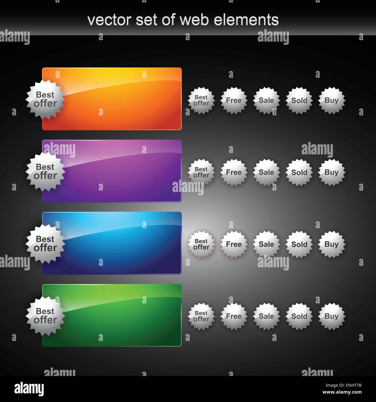 vector set of shiny web elements Stock Vector Image & Art - Alamy