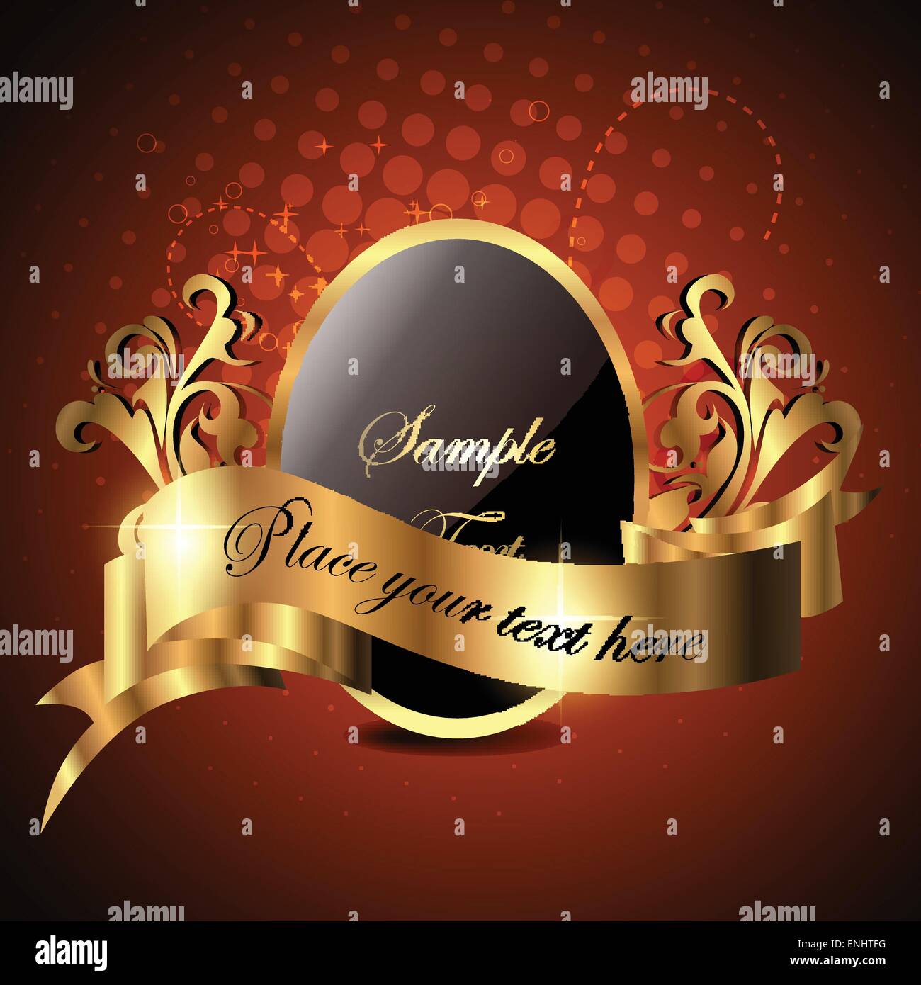 Vector golden color emblem design Stock Vector Images - Alamy