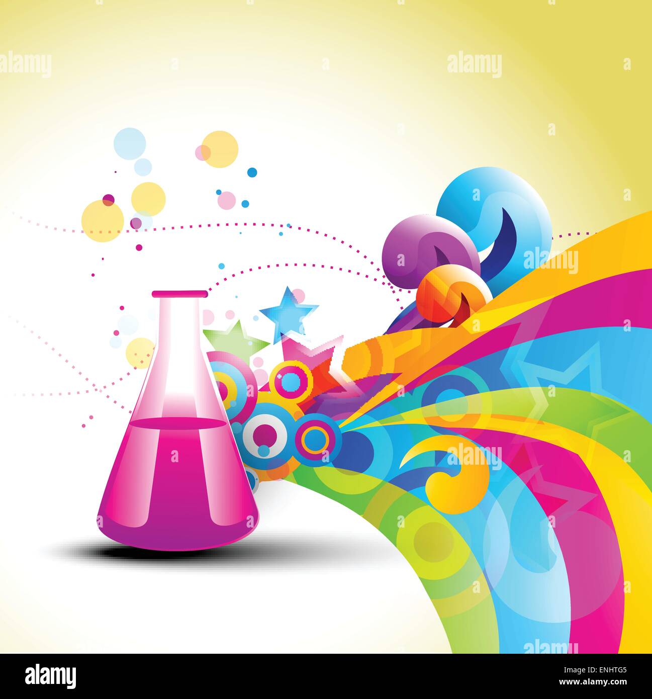 abstract chemical bottle in colorful background Stock Vector Image ...