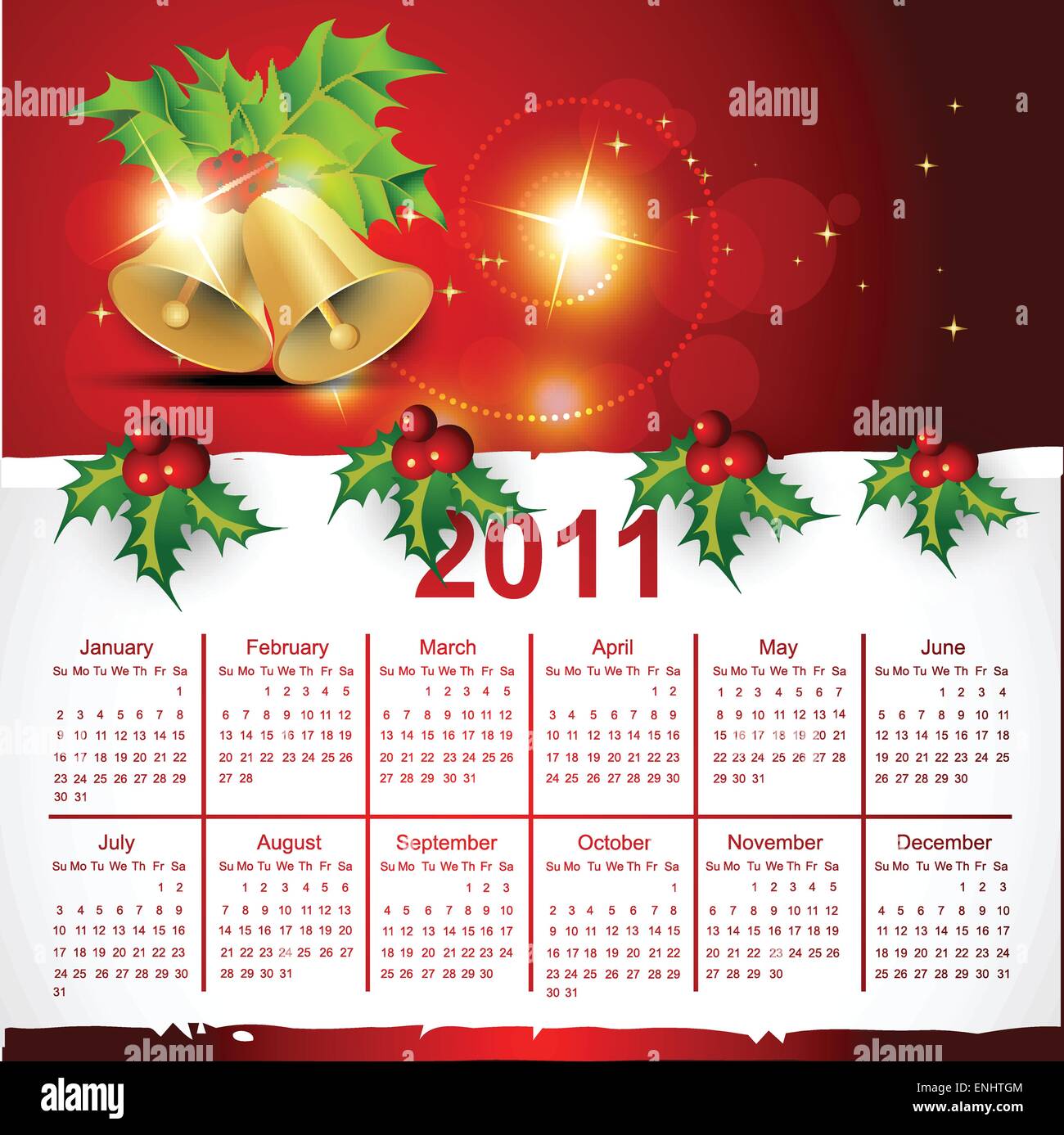 Vector calendar bell hi-res stock photography and images - Alamy