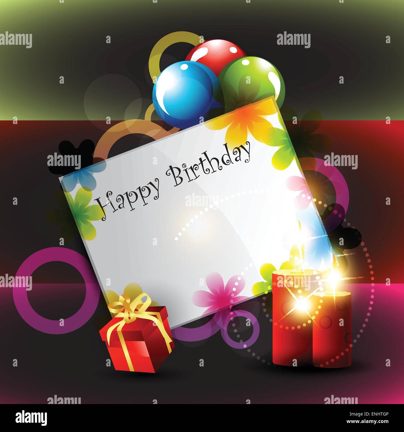 stylish beautiful happy birthday design Stock Vector Image & Art - Alamy