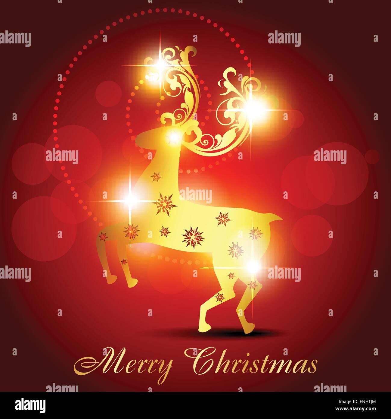 vector golden deer illustration Stock Vector Image & Art - Alamy