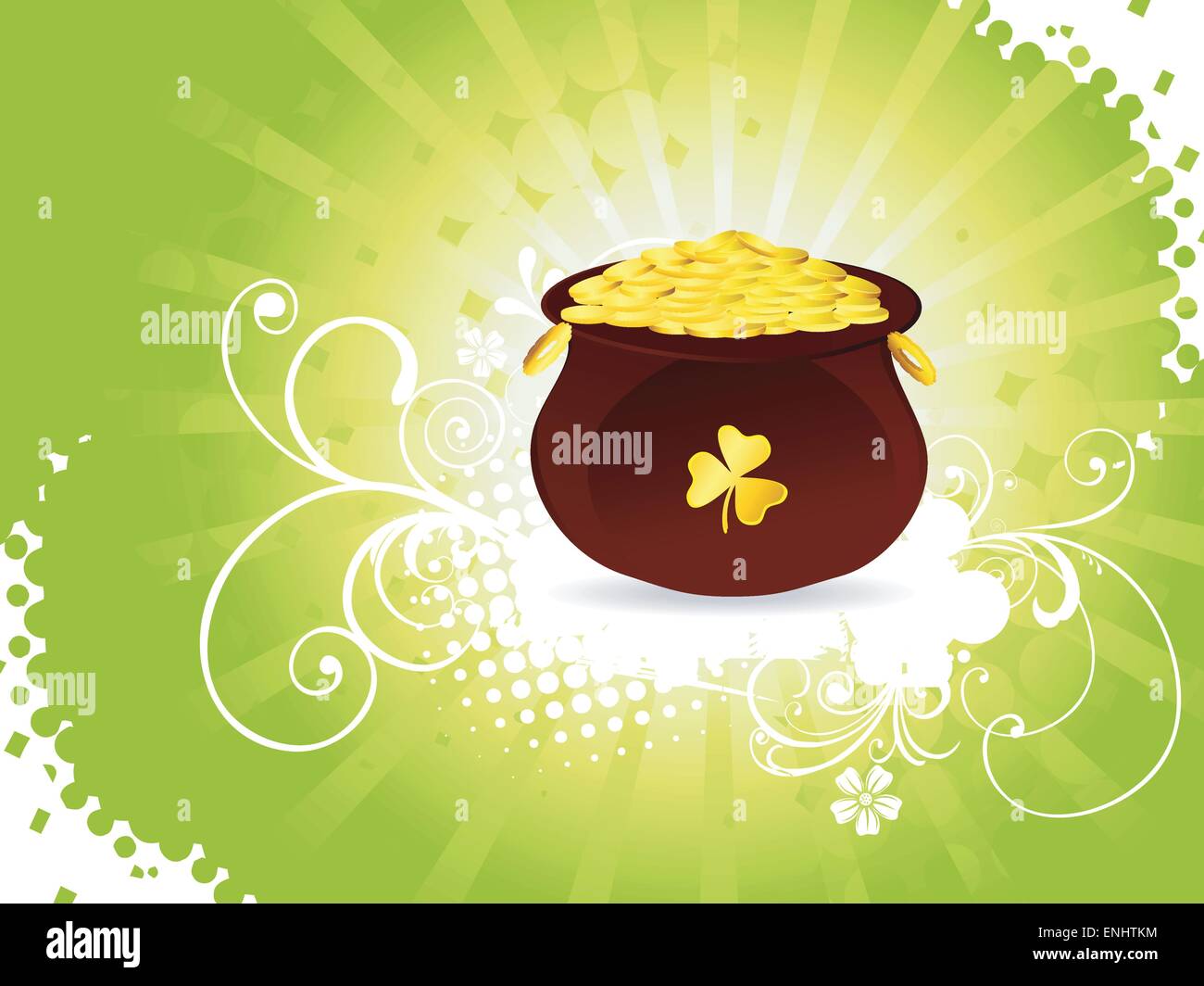 Cauldron gold coins green Stock Vector Images - Alamy