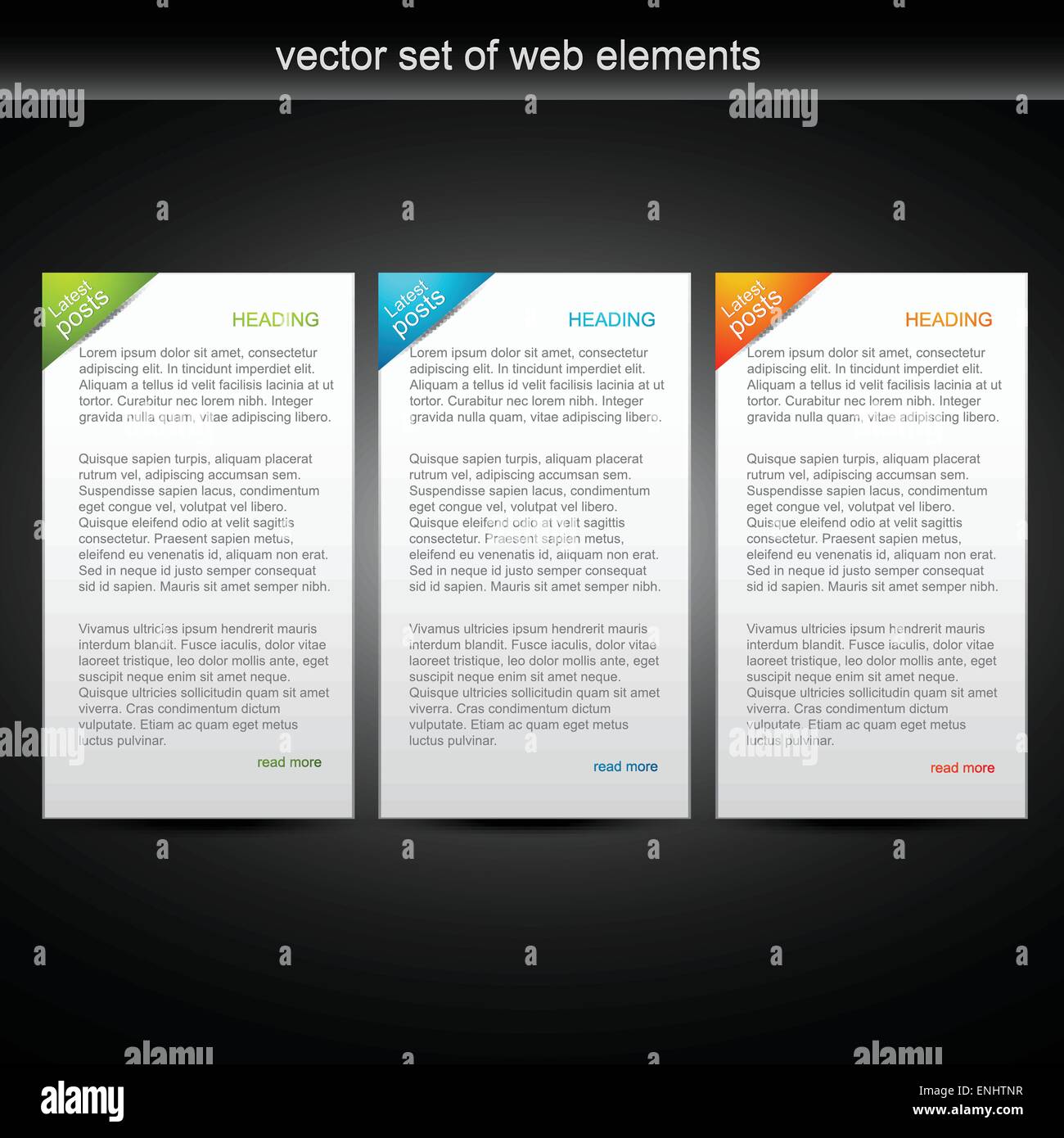 vector set of three colorful web banner Stock Vector Image & Art - Alamy