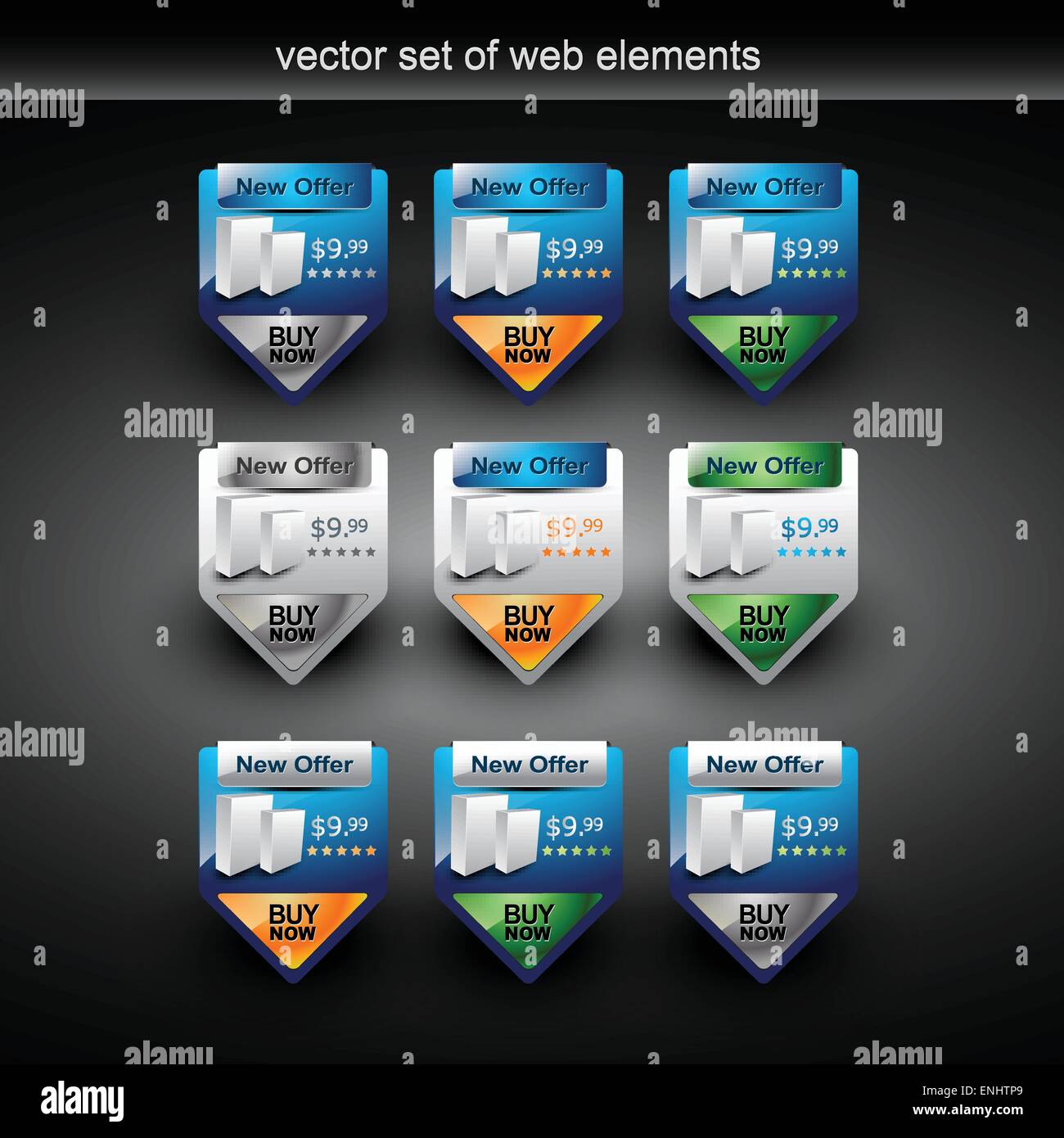 vector web elements with selling the product in 9 styles Stock Vector Image & Art - Alamy