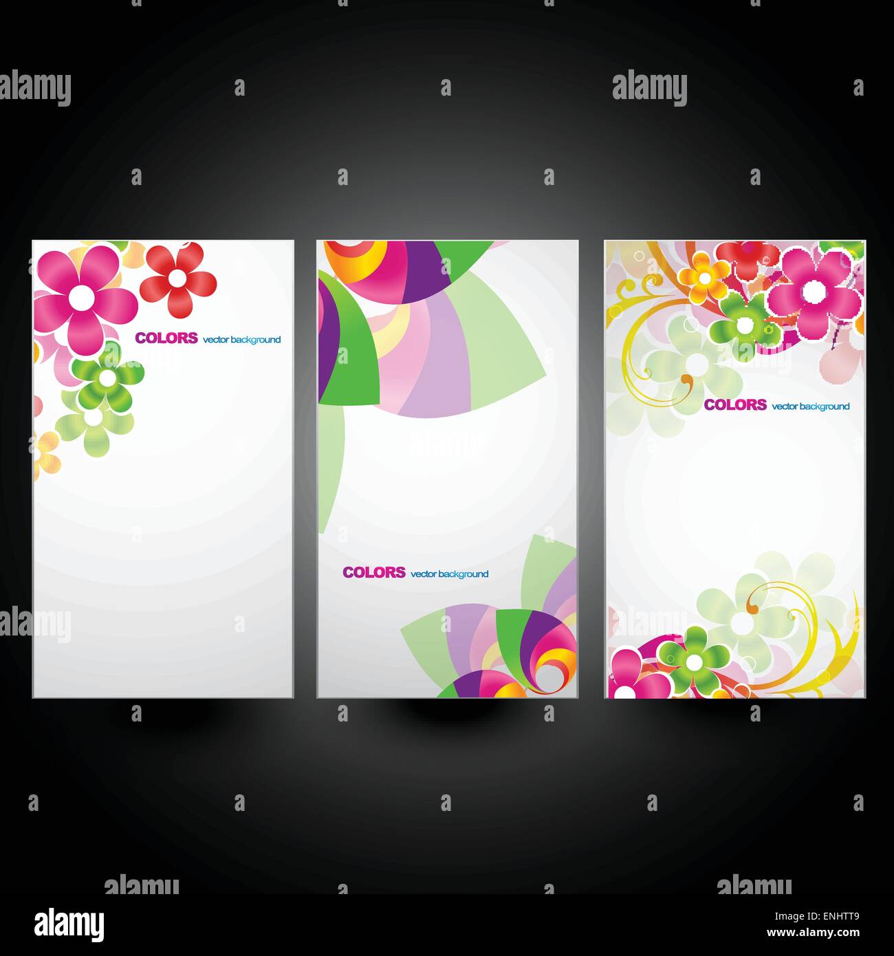 vector set of three flower banner Stock Vector Image & Art - Alamy