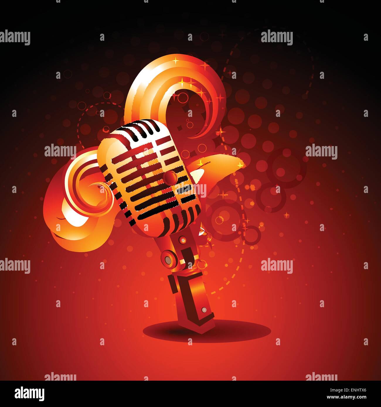 vector mic in golden color with florals Stock Vector Image & Art - Alamy