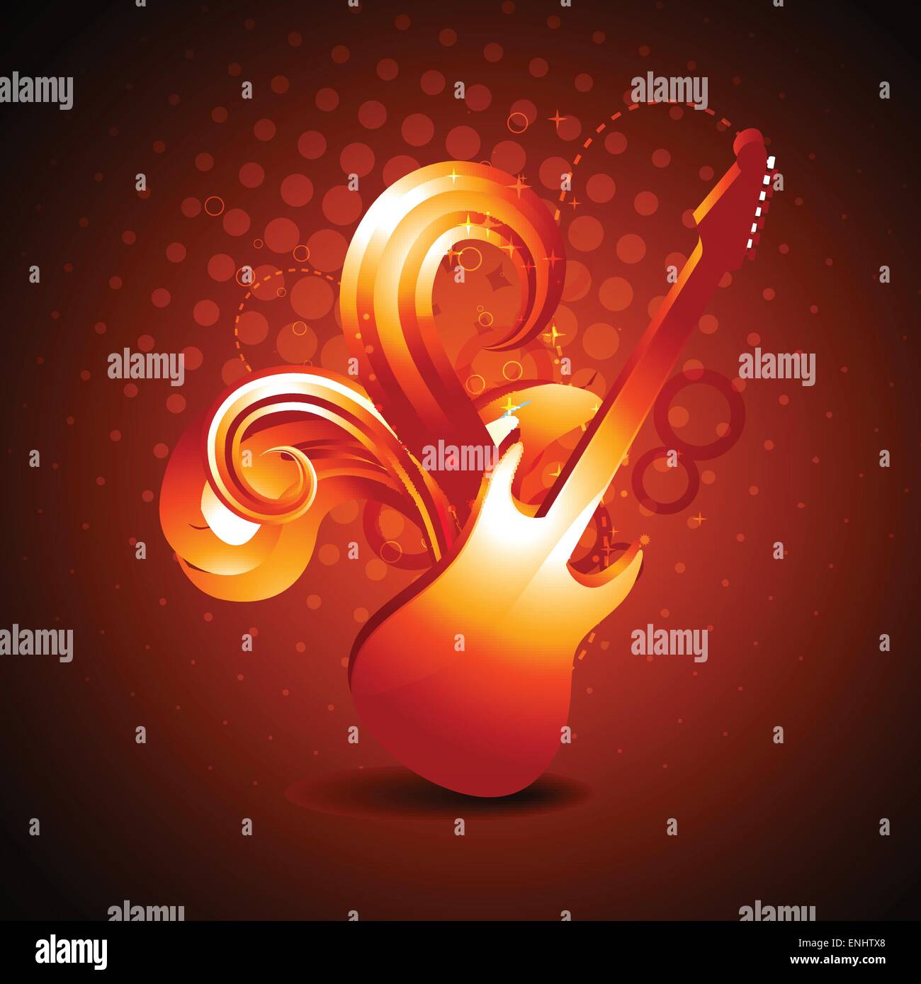 vector golden color guitar design illustration Stock Vector Image & Art ...