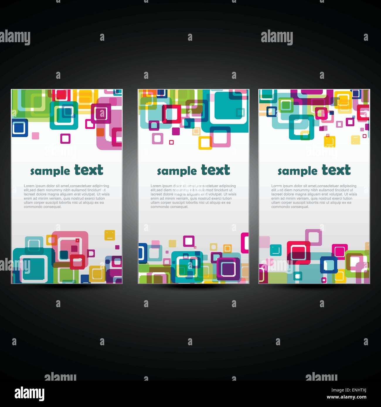 vector set of three colorful background Stock Vector Image & Art - Alamy