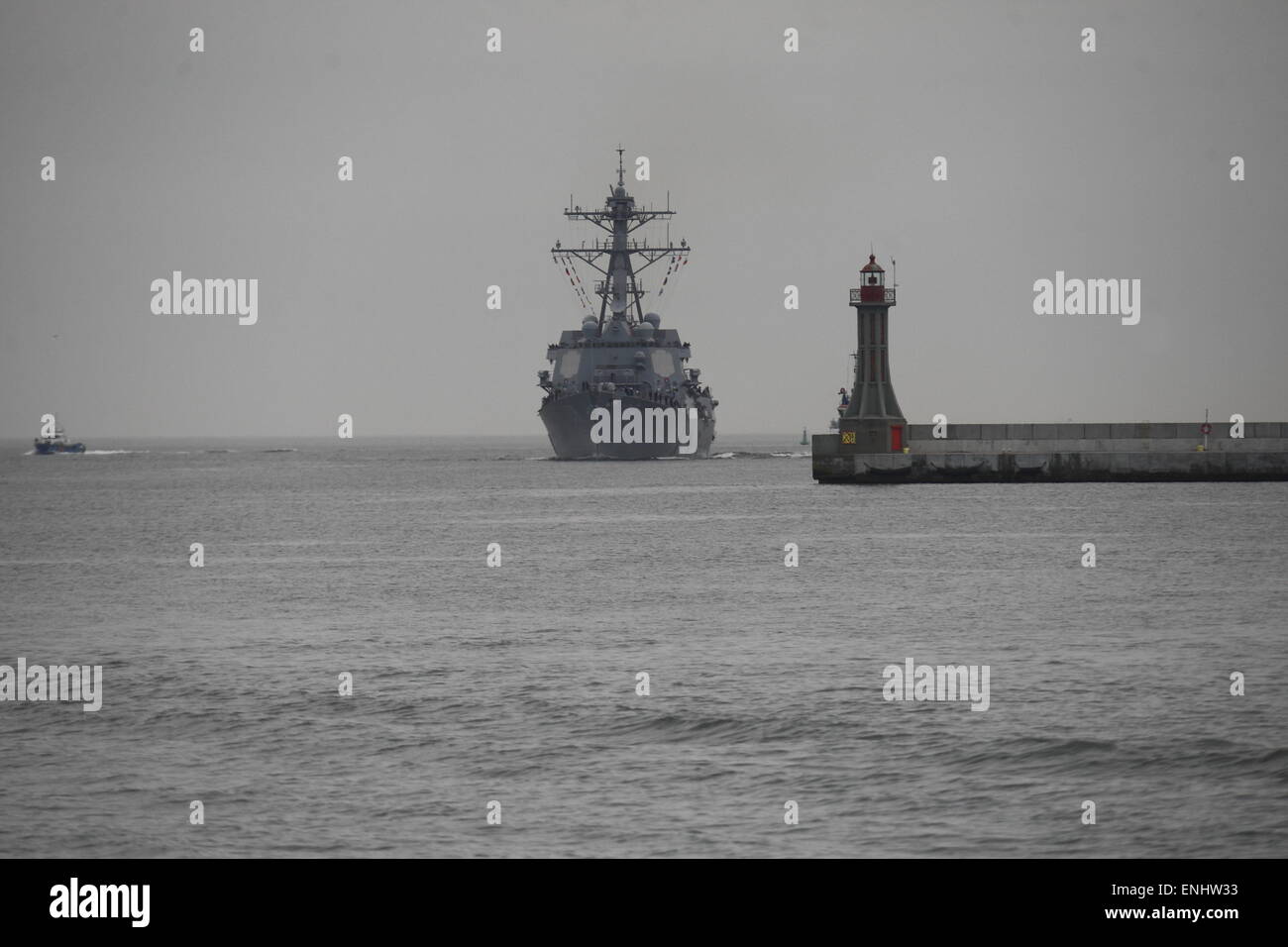 Gdynia, Poland. 6th May, 2015. US Navy rocket destroyer USS Jason ...