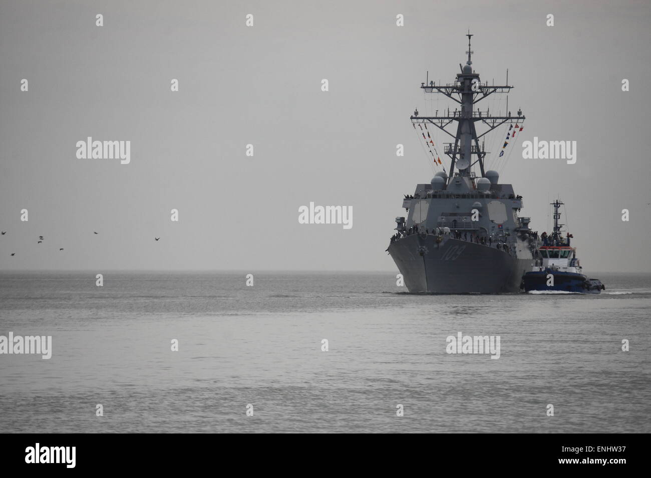 Gdynia, Poland. 6th May, 2015. US Navy rocket destroyer USS Jason ...