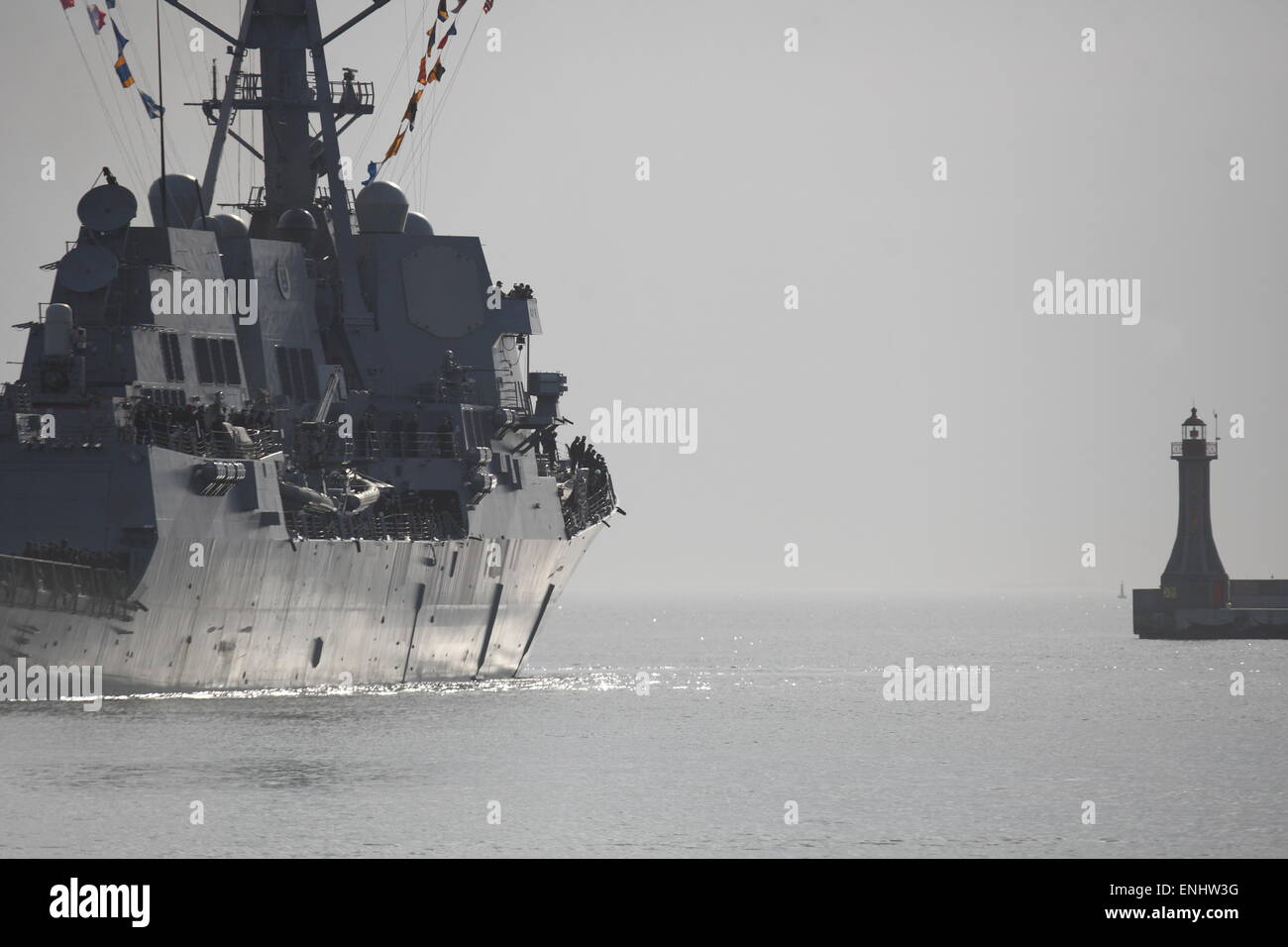 Gdynia, Poland. 6th May, 2015. US Navy rocket destroyer USS Jason ...