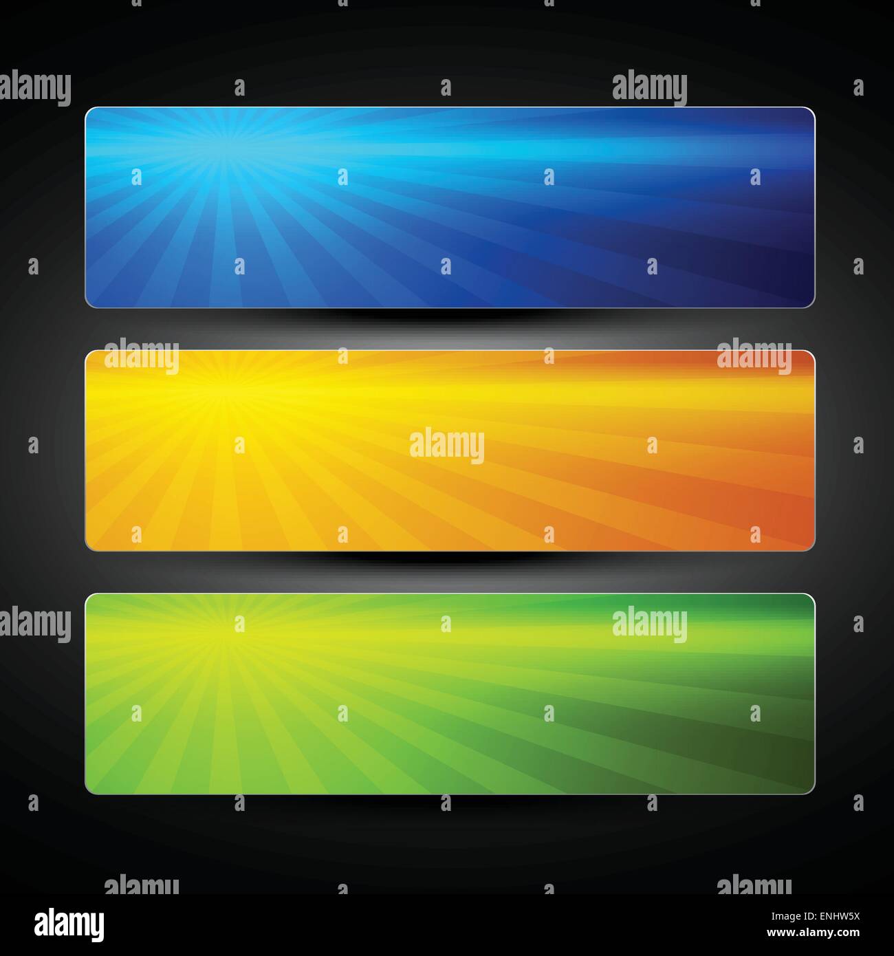 vector set of three colorful banners background Stock Vector Image ...