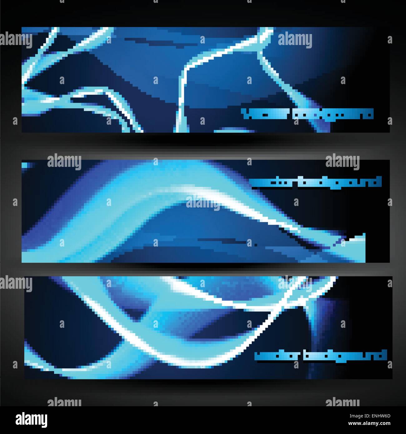 vector three blue abstract eps10 banner set five Stock Vector Image ...