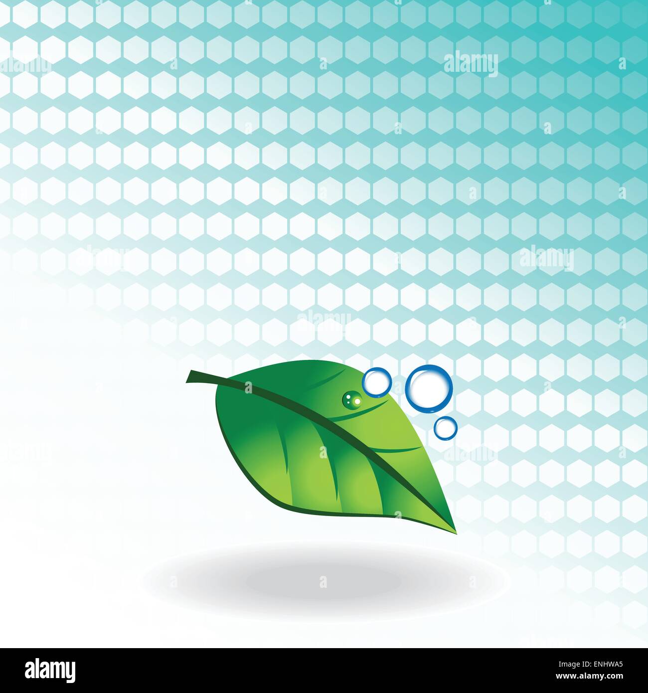 vector isolated green leaf with water drops Stock Vector Image & Art ...