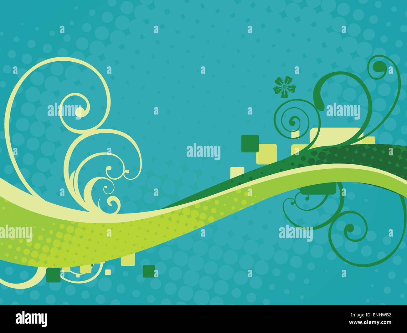 abstract vector wave background art with florals Stock Vector Image ...
