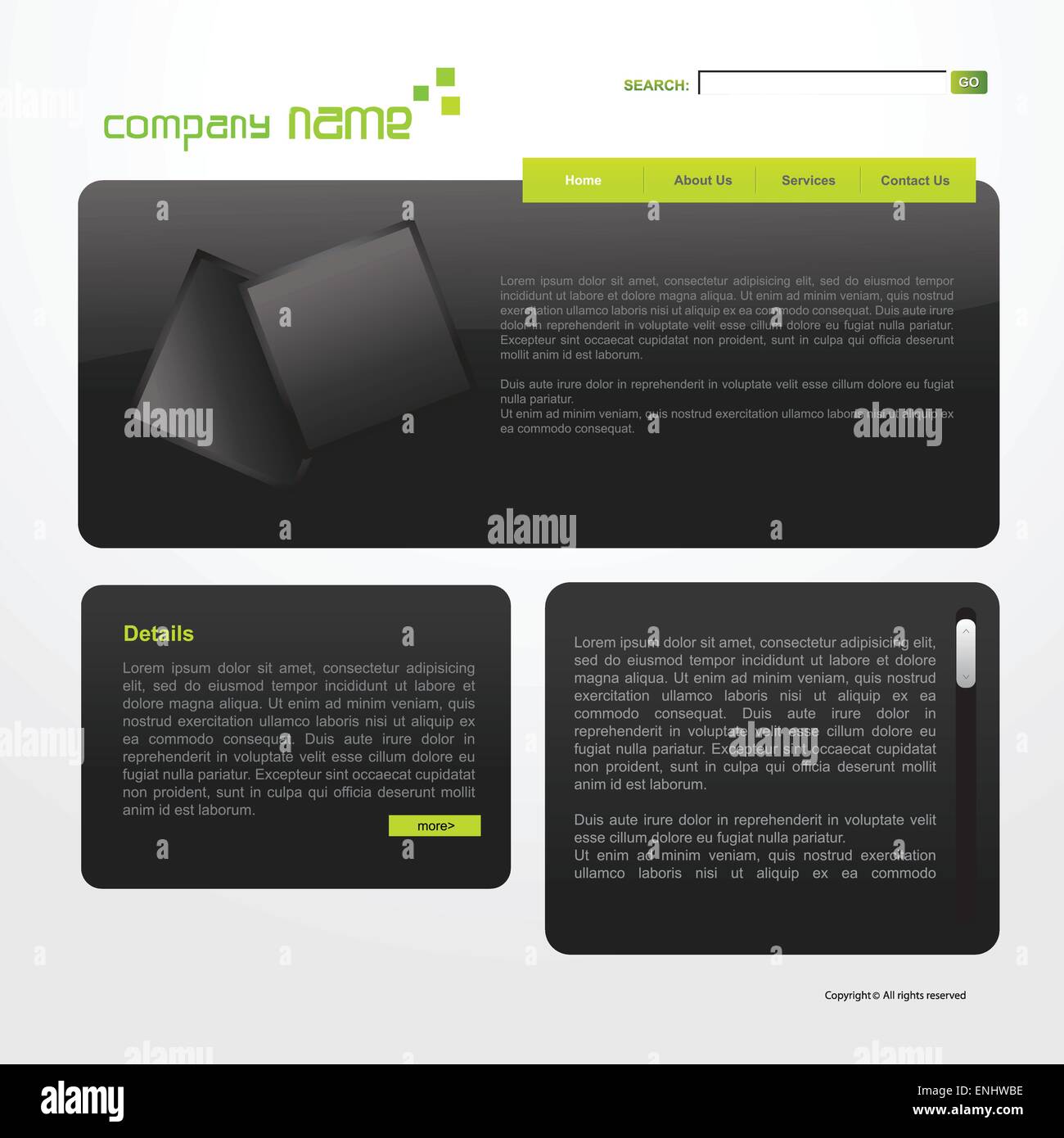 Editable website template hi-res stock photography and images - Alamy