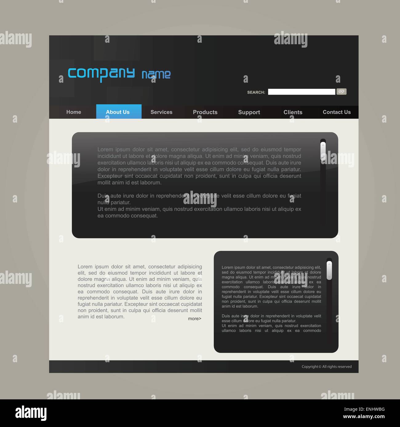 vector editable website template in business theme Stock Vector Image ...