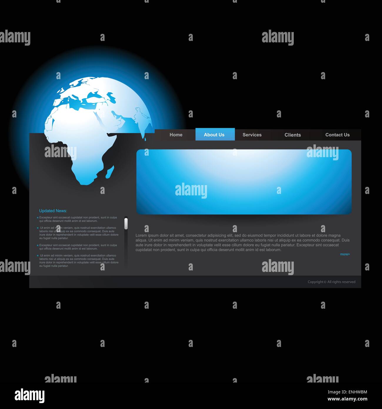 vector editable website template business theme Stock Vector Image ...