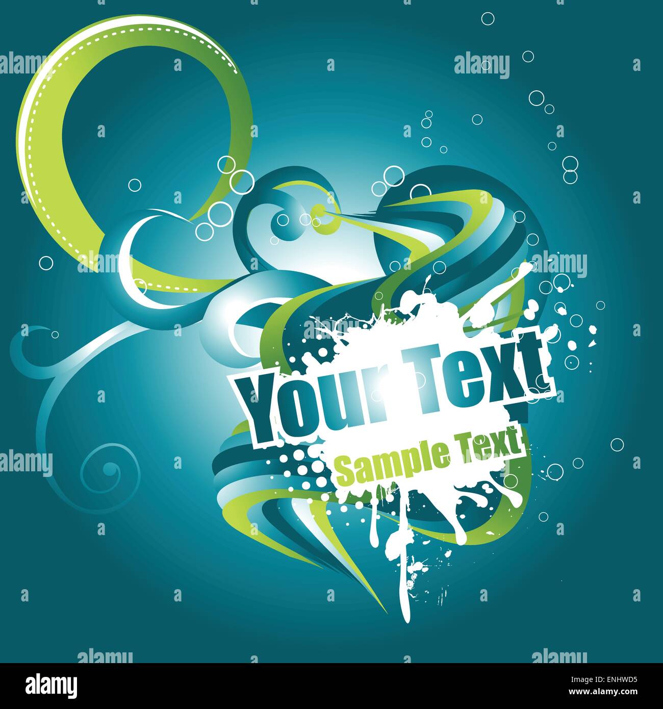 vector abstract design with floral and wave illustration Stock Vector ...