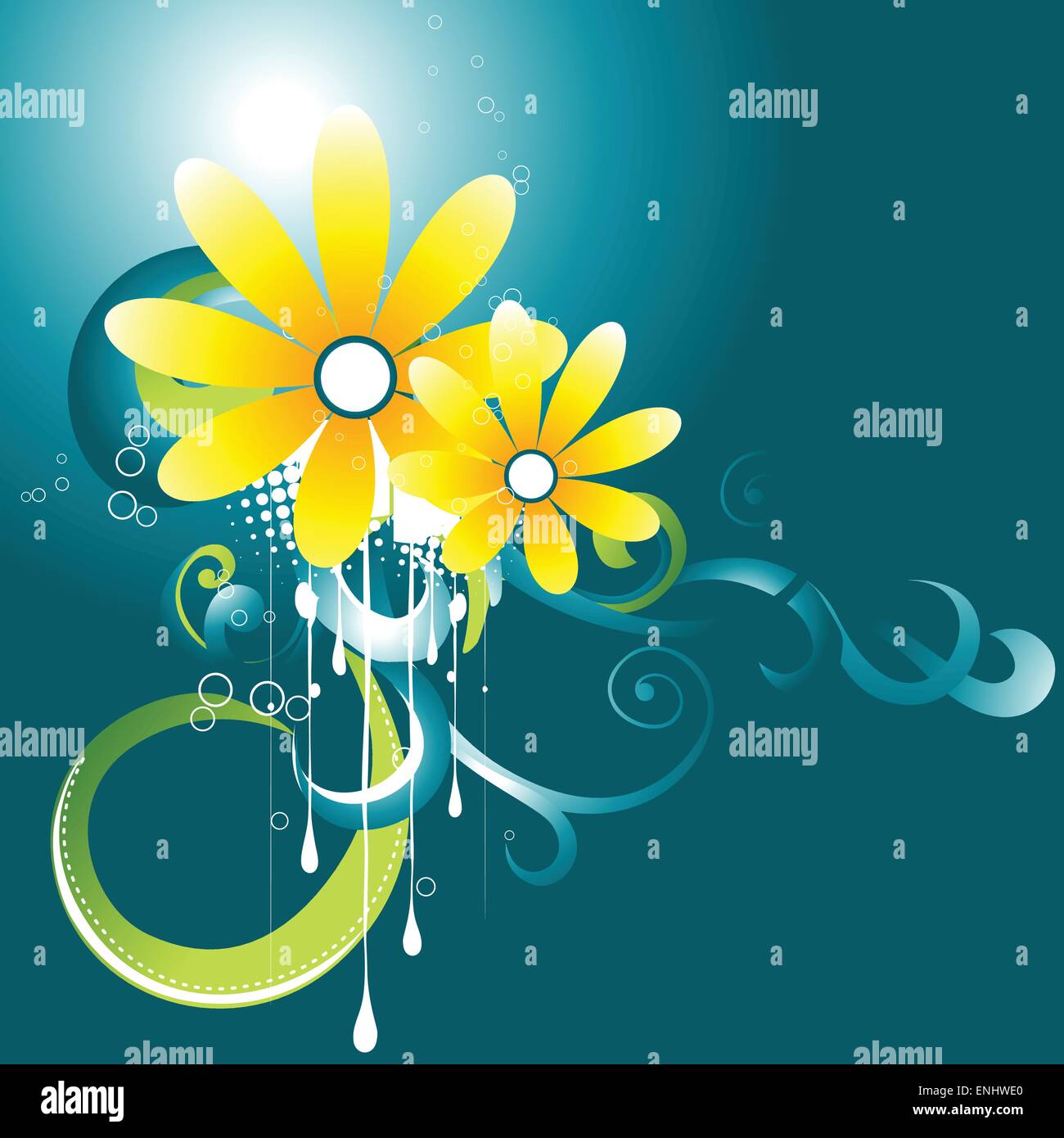 vector beautiful flower with floral around it Stock Vector Image & Art ...