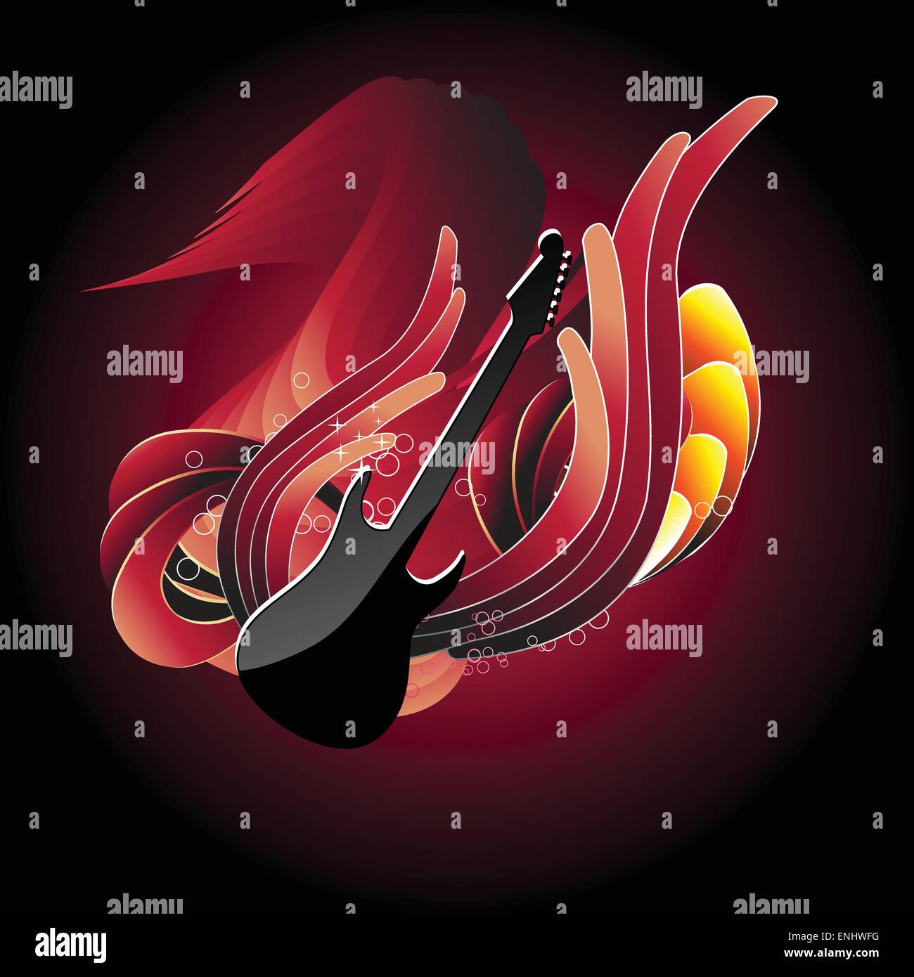 Abstract vector colorful guitar design. Visit my gallary for more ...