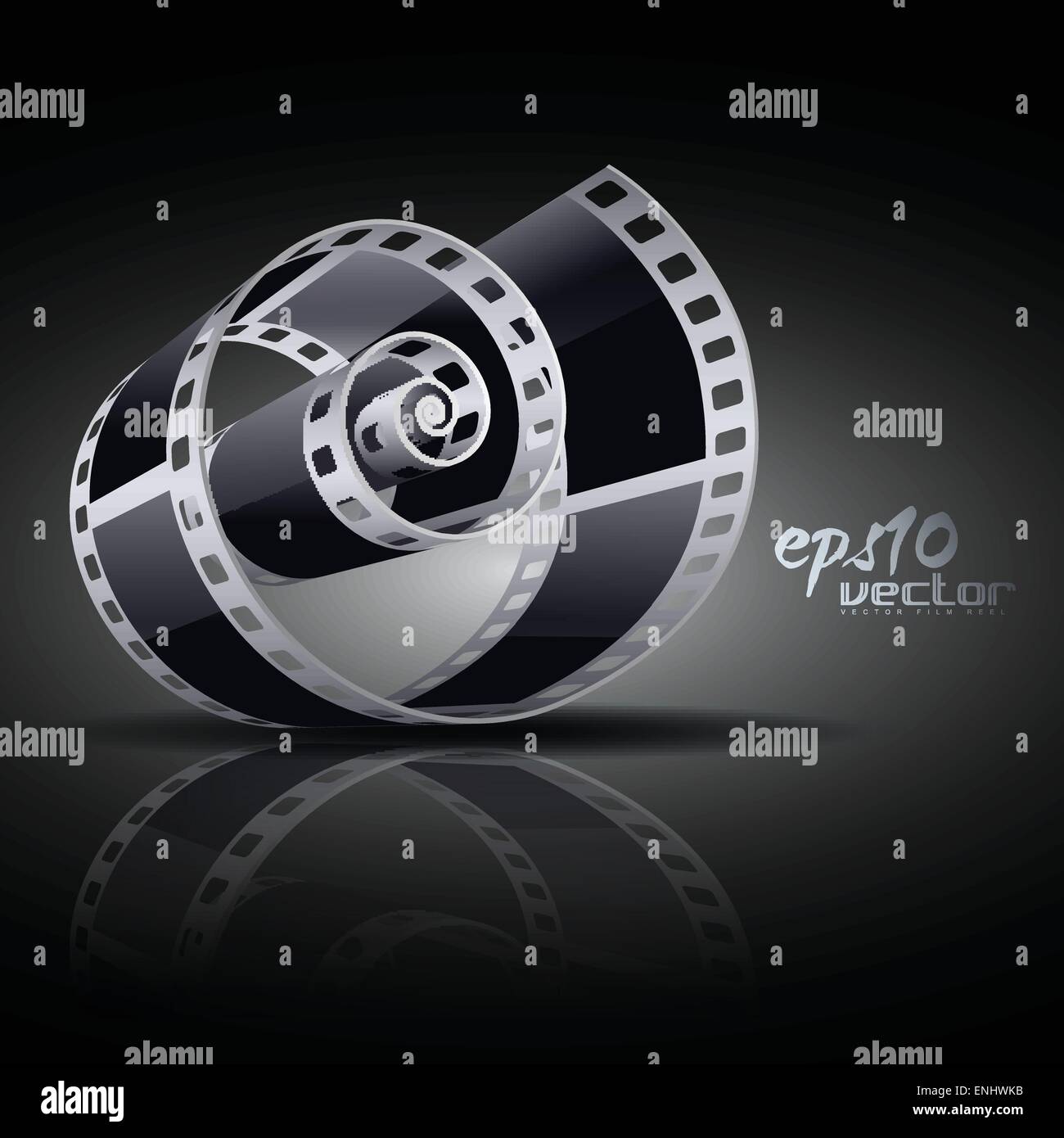 realistic vector 3d film reel Stock Vector Image & Art - Alamy