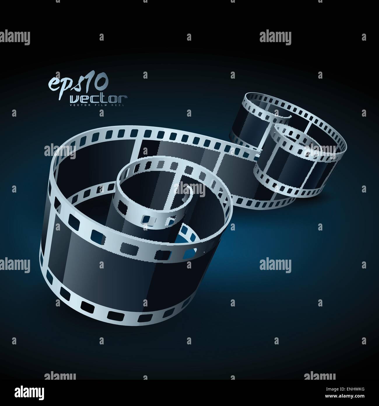 vector realistic 3d film reel Stock Vector Image & Art - Alamy