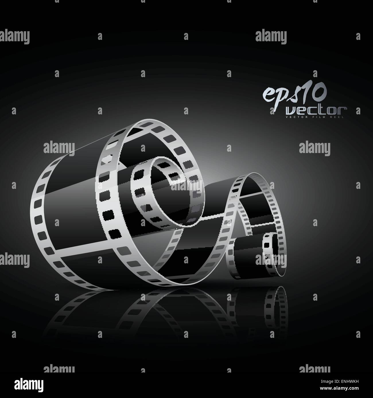 realistic vector 3d film reel Stock Vector Image & Art - Alamy